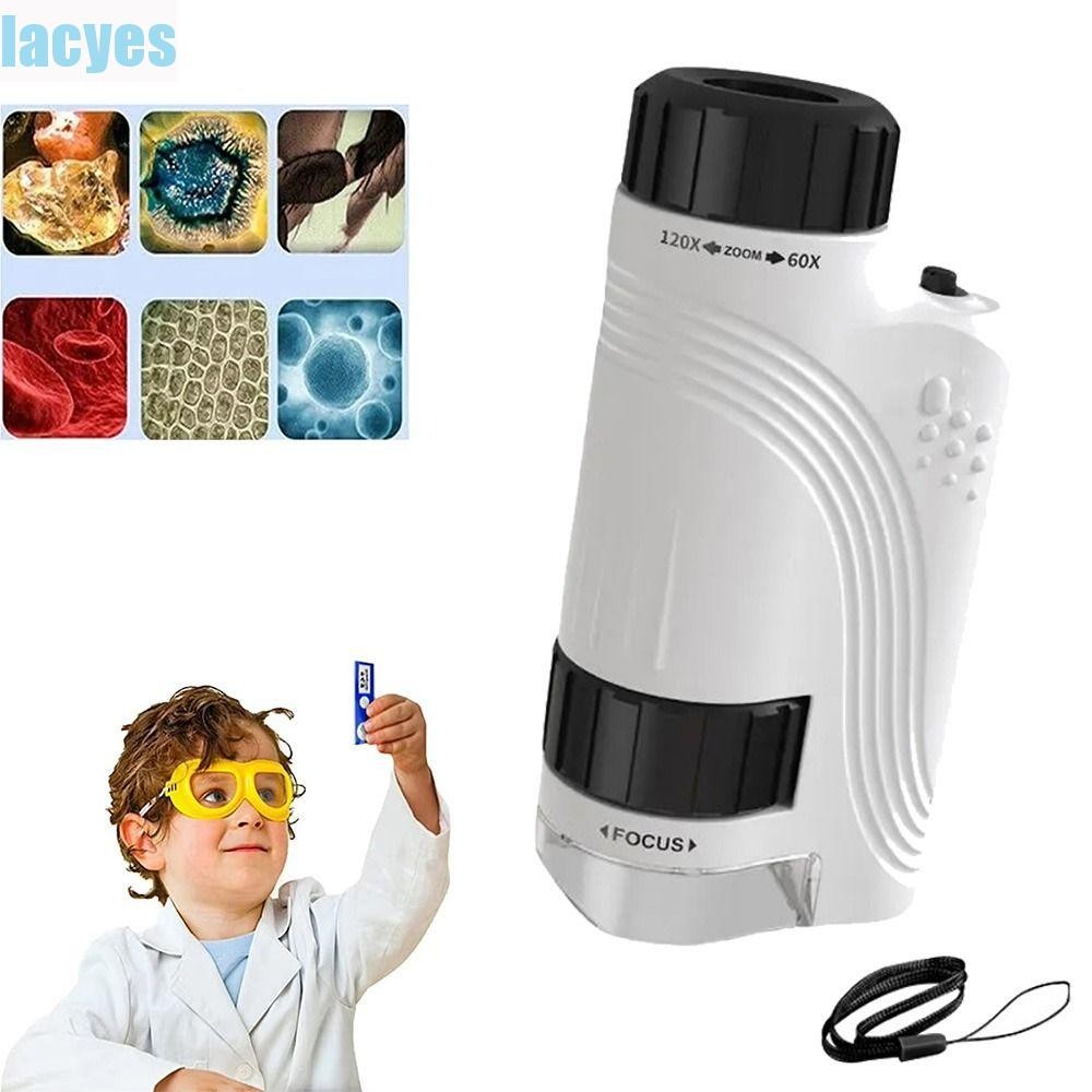 LACYES Portable Handheld Microscope Toy, 60x-120x Detachable Children ...