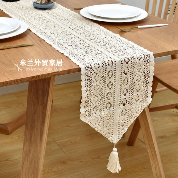 Milan American Country Estetik Hollow Table Flag Cotton Benang Crochet ...