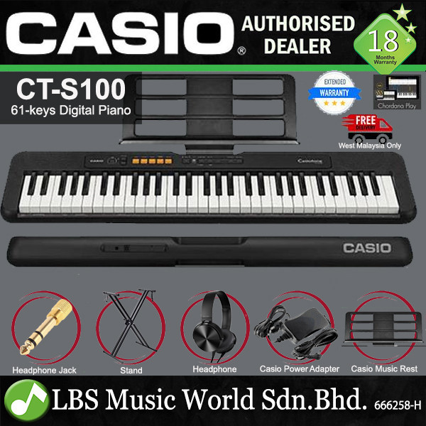 Casio CT-S100 61 Key Casiotone Electric Keyboard Full Package Music ...