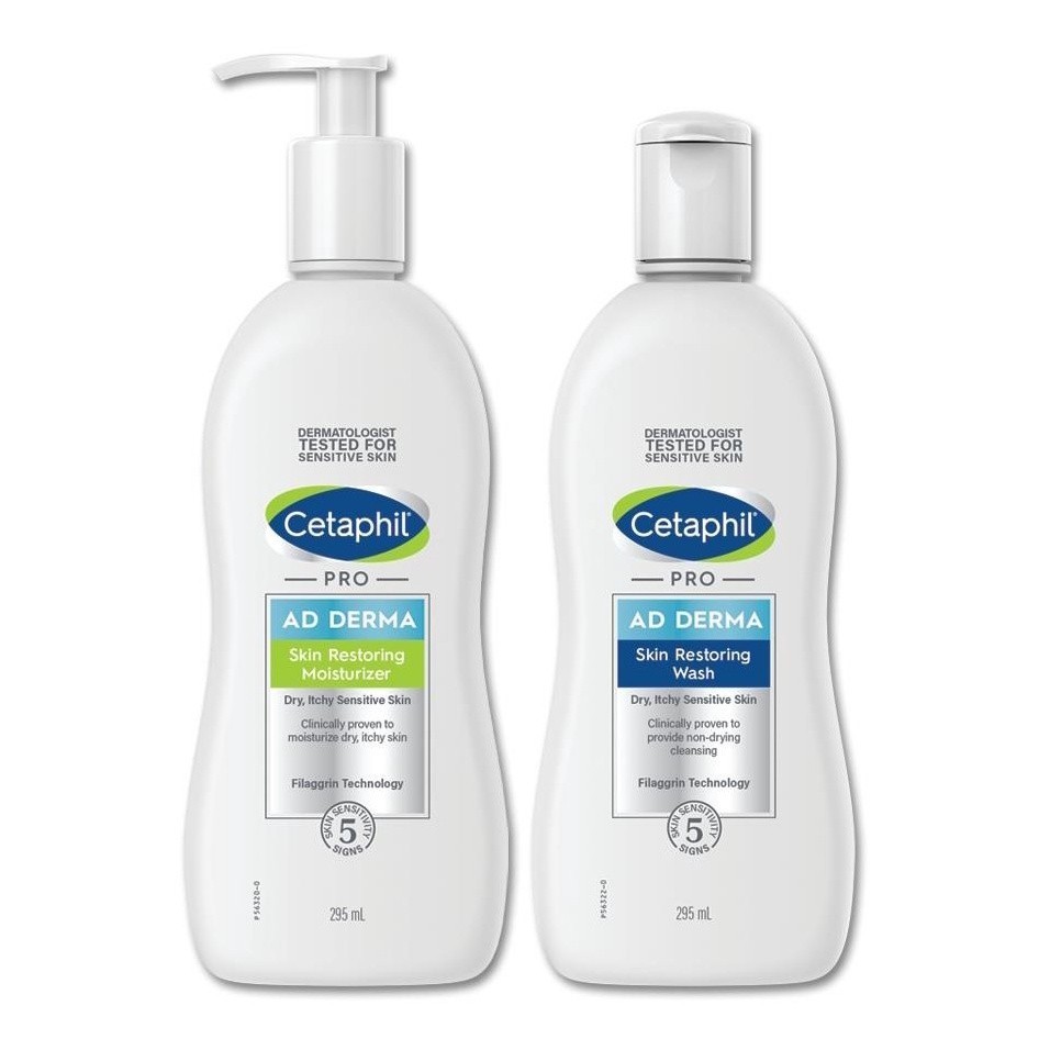 Cetaphil Pro AD Derma Skin Restoring Wash & Moisturiser (295ml ...
