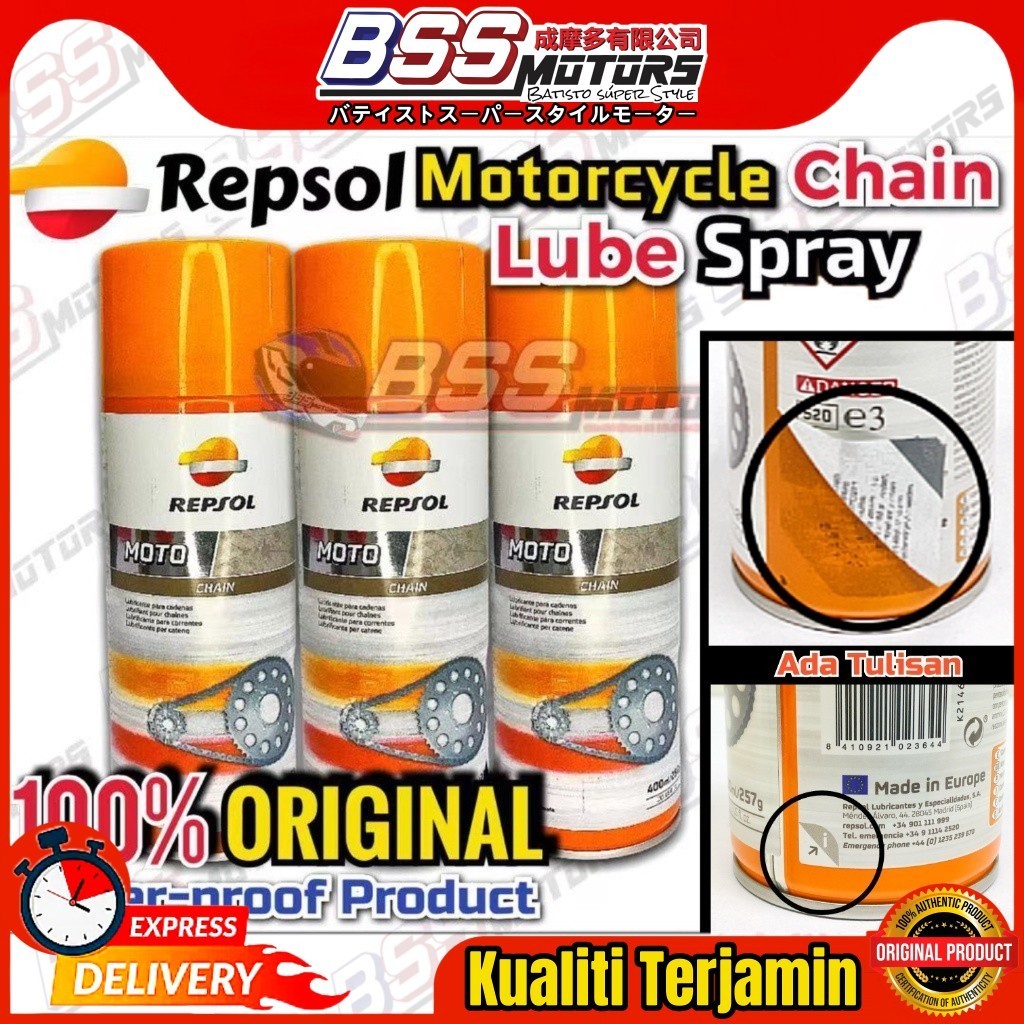 REPSOL Heavy Duty Chain Lube 400ml ORIGINAL 1 Bottle Maintenance Kit ...