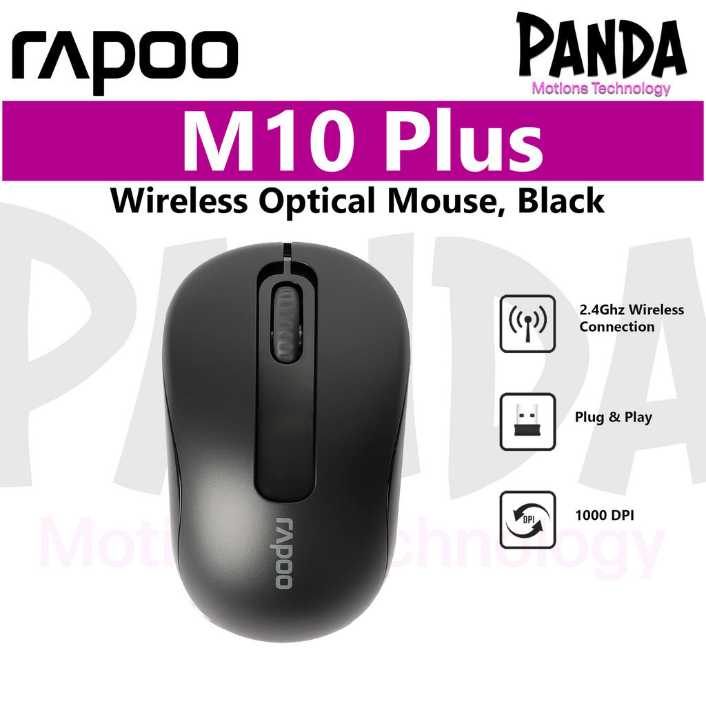 Rapoo M10 Plus Wireless Optical Mouse, Black | Shopee Malaysia