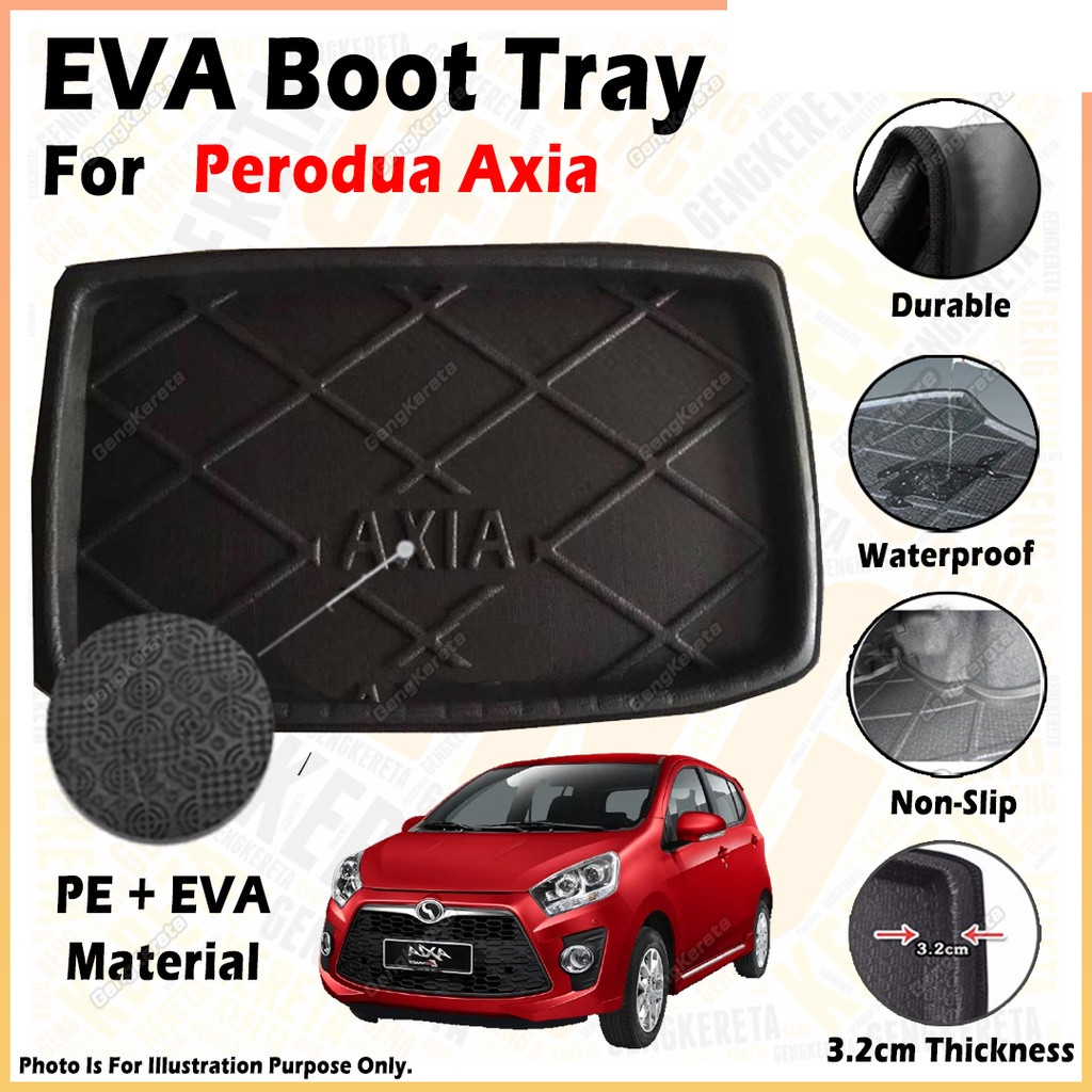 For Perodua Axia EVA Copolymer Car Boot Tray Luggage Cargo Trunk Tray ...