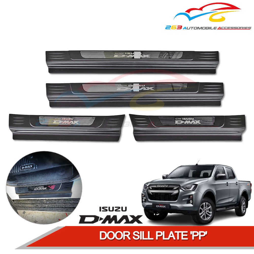 ISUZU D-MAX DMAX 2021-PRESENT DOOR SILL PLATE 'PP' (BLACK) '4 PC/SET ...