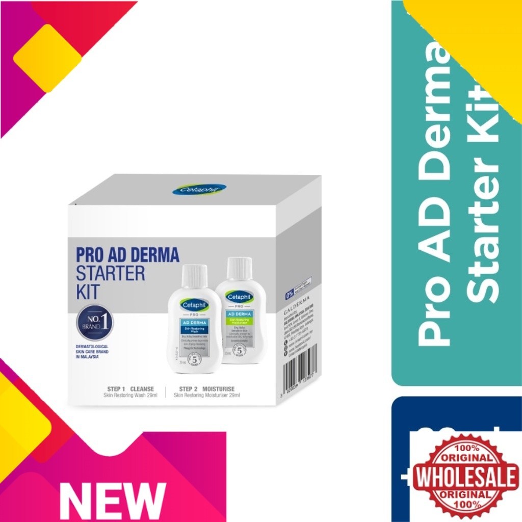 CETAPHIL PRO AD Derma Starter Kit (Body Wash + Lotion 29ml) | Shopee ...