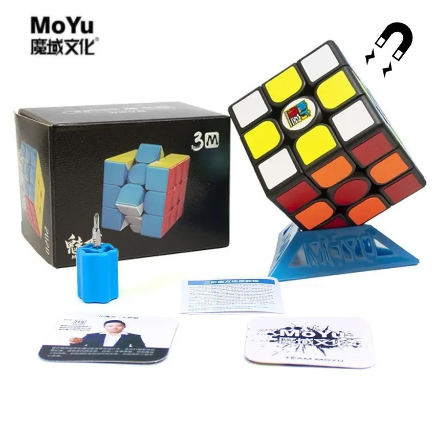 Moyu Meilong 3x3 M Magnetic Black Sticker Speed Cube MFJS MEILONG 3x3x3 ...