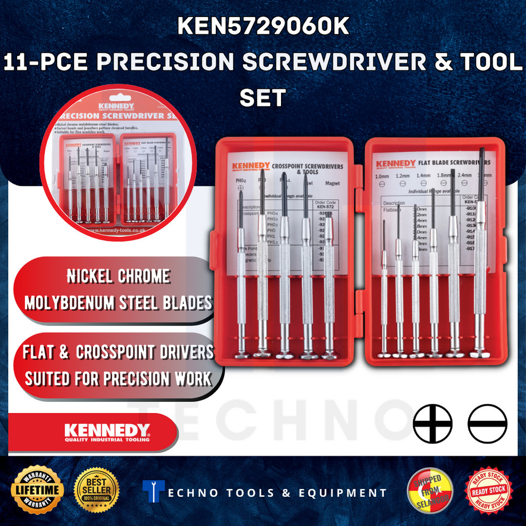 KENNEDY 11-PCE PRECISION SCREWDRIVER & TOOL SET KEN5729060K 100% NEW & ORIGINAL | Shopee Malaysia