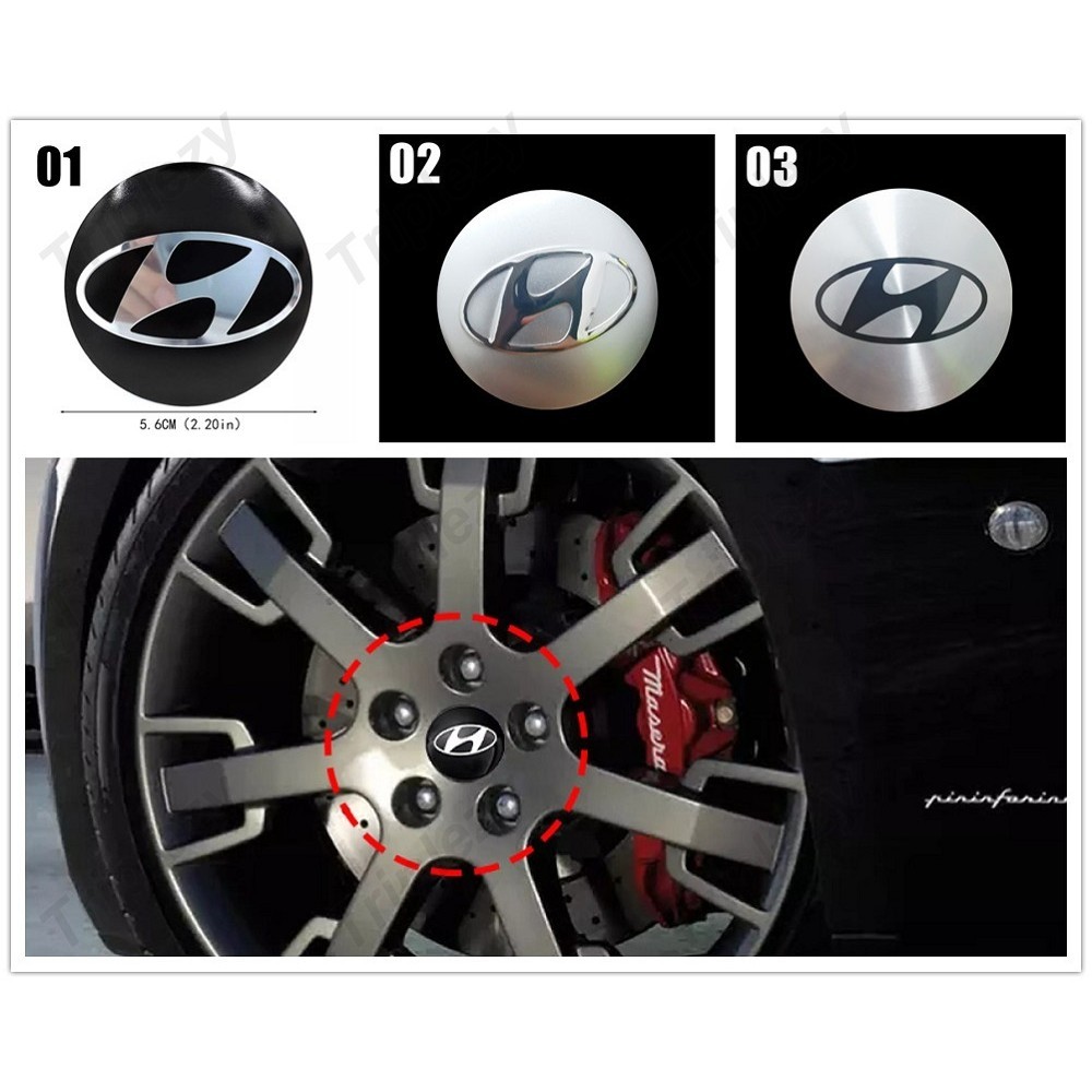 4Pcs For Hyundai Santa Fe 60mm Tire Center Cover Wheel Hub Cap Cover ...