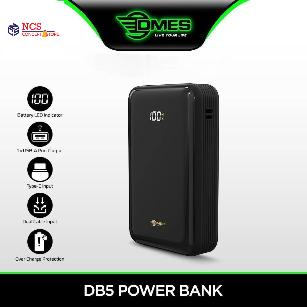 DMES DB5 20000mAh PD 22.5W Fast Charging Powerbank Built in Dual -Cable Portable Charger Digital ...