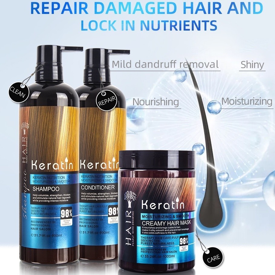 Keratin Smooth Smooth Shampoo,ConditionerHair Mask, Keratin, Pargan Oil ...