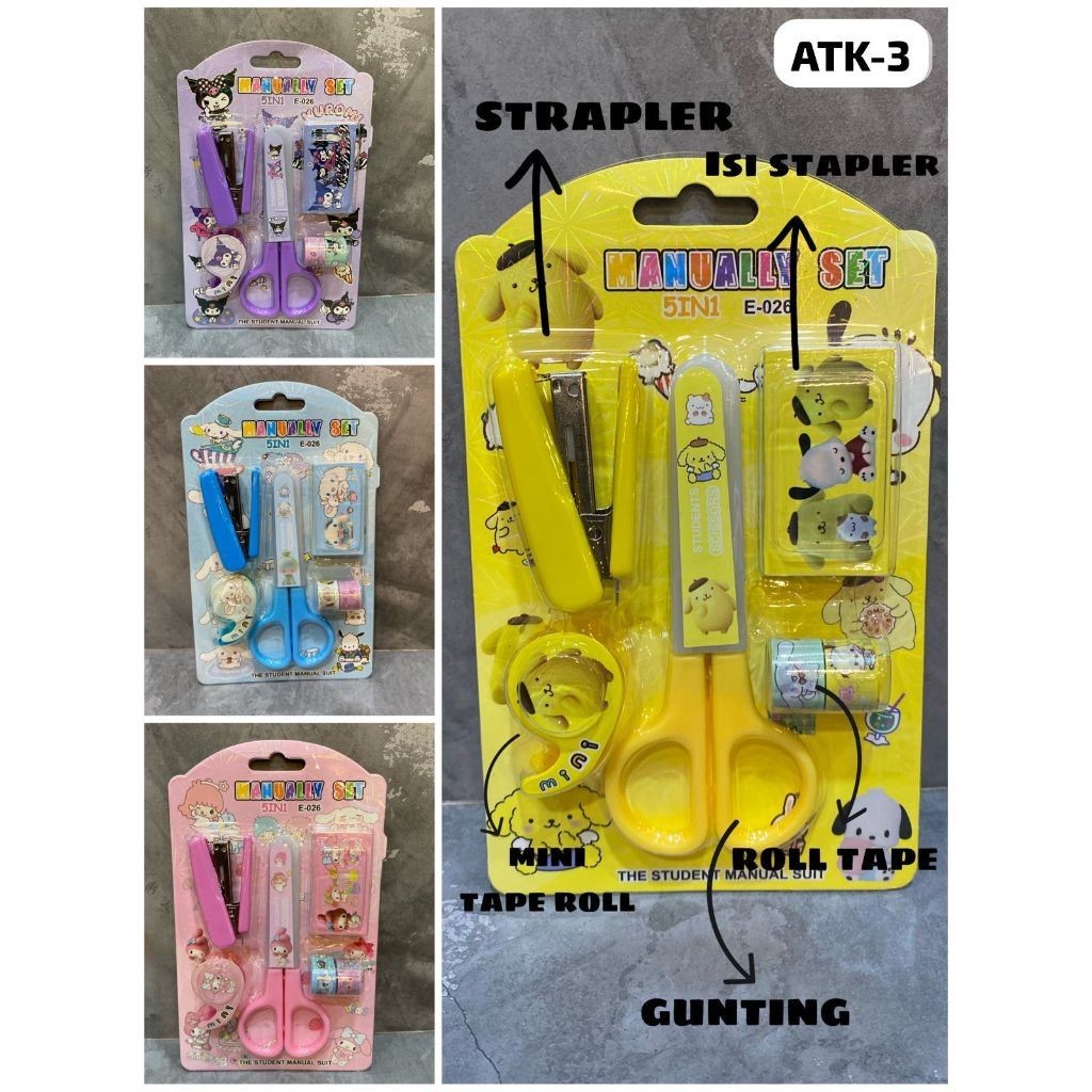 ( Aj ) SANRIO 5IN1 CHILDREN'S WRITING TOOL SET/ SANRIO CHARACTER SCHOOL ...