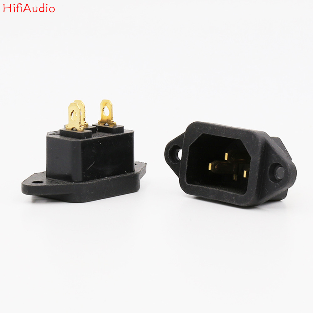 High Quality Gold Plated Iec Inlet Mains Power Inlet Socket Male Panel