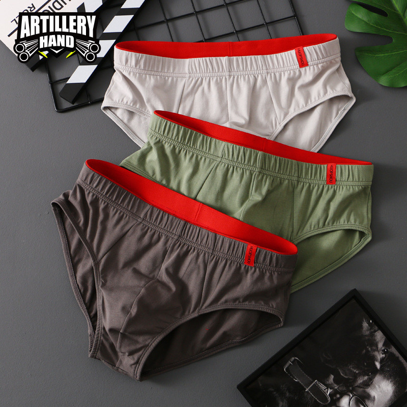 New Pure Color Cotton Triangle Men's Triangle Low Waist Underwear Men's ...