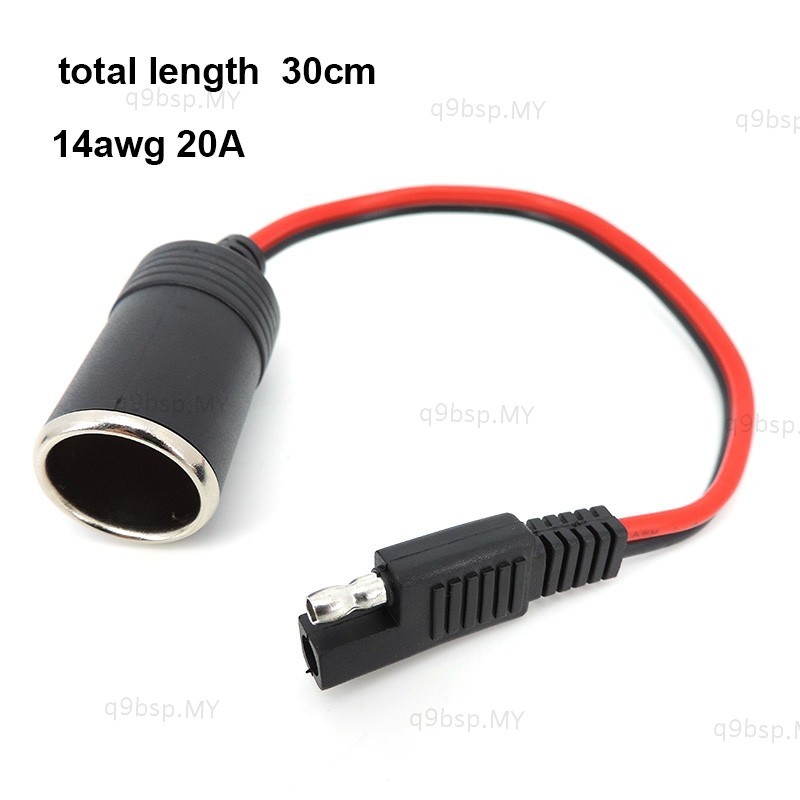 14AWG 30CM 20A 12V 24V car Female Lighter Socket to SAE 2 Pin Quick ...