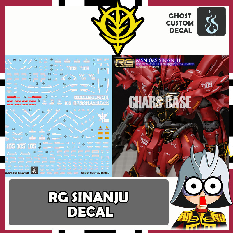 COPY GHOST DECAL RG MSN-06S SINANJU DECAL | Shopee Malaysia