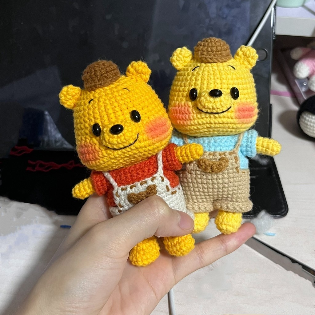 100%handmade Crochet Amigurimi Dolls Poop-poop Pooh Bear Wool Weave ...