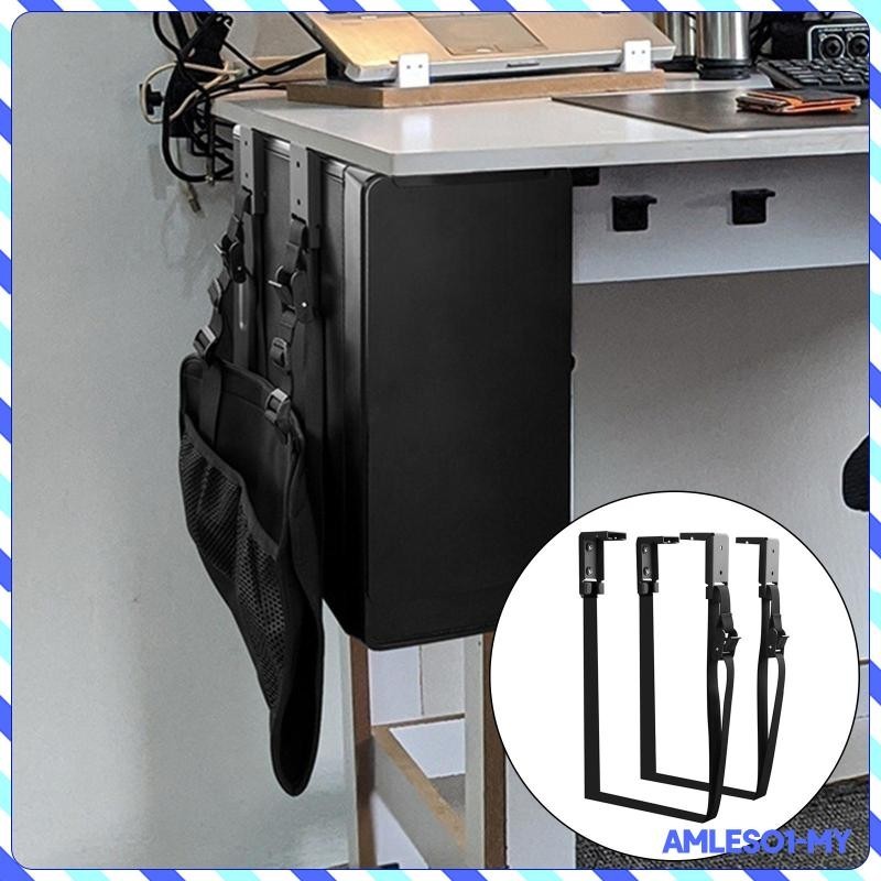 [AmlesoaeMY] Under Desk PC Mount with Straps Adjustable Desktop ...