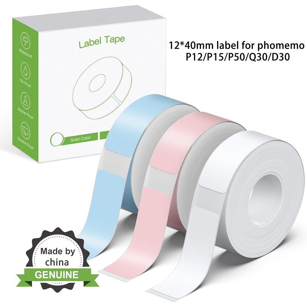 1Roll thermal sticker 12x40 14x30 Thermal Printer Tape Transparent ...