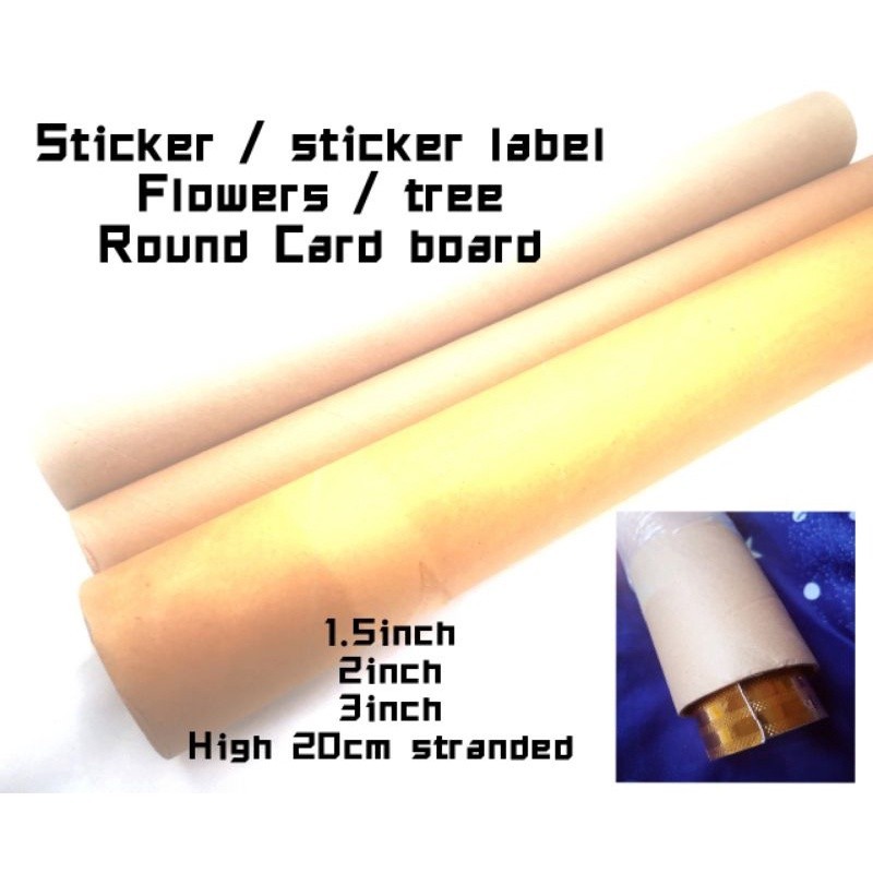 Sticker / Sticker label / Flower / Tree, Round card board, kertas bulat ...