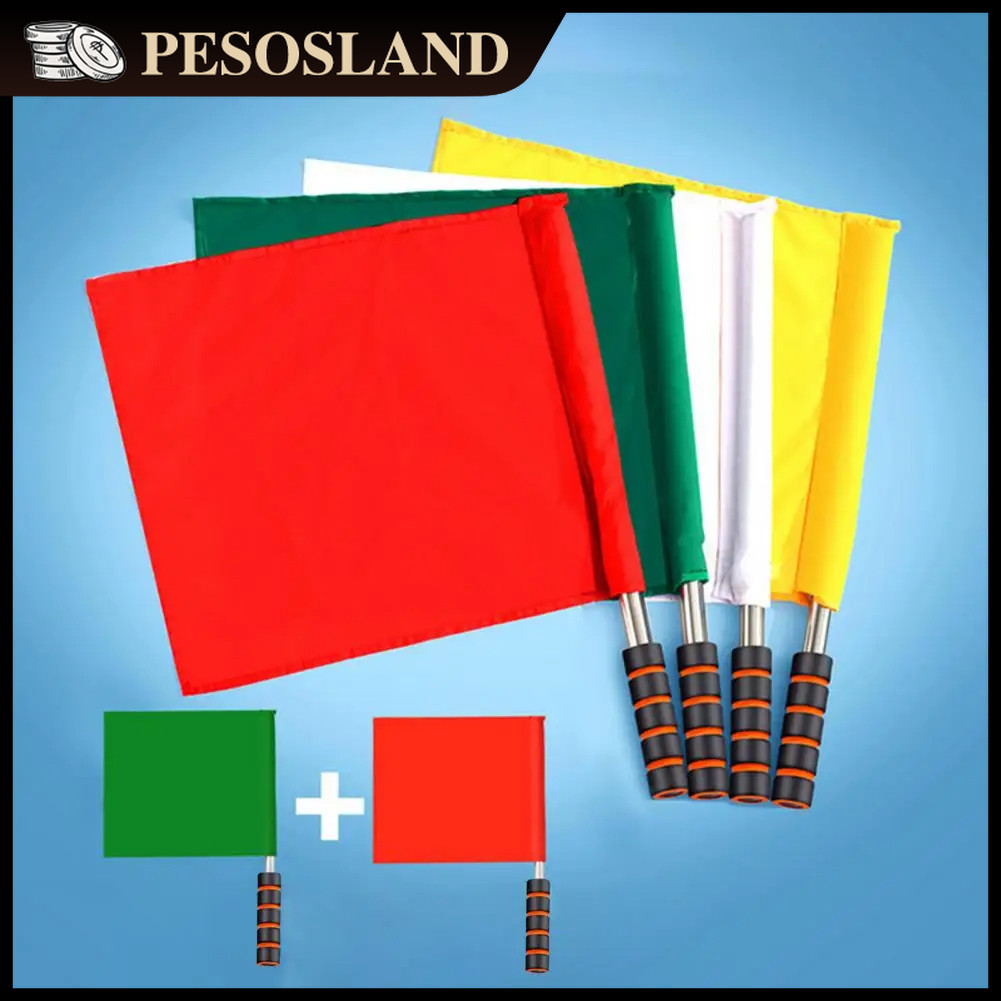 Field Stainless Flag Soccer Volleyball Referee Flag Sports Training ...