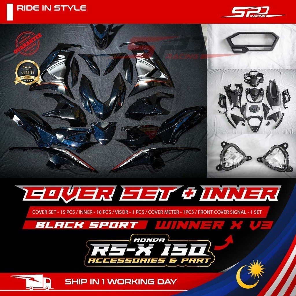 Cover Set Winner X V3 Convert Set I BLACK SPORT I ORIGINAL HONDA ...