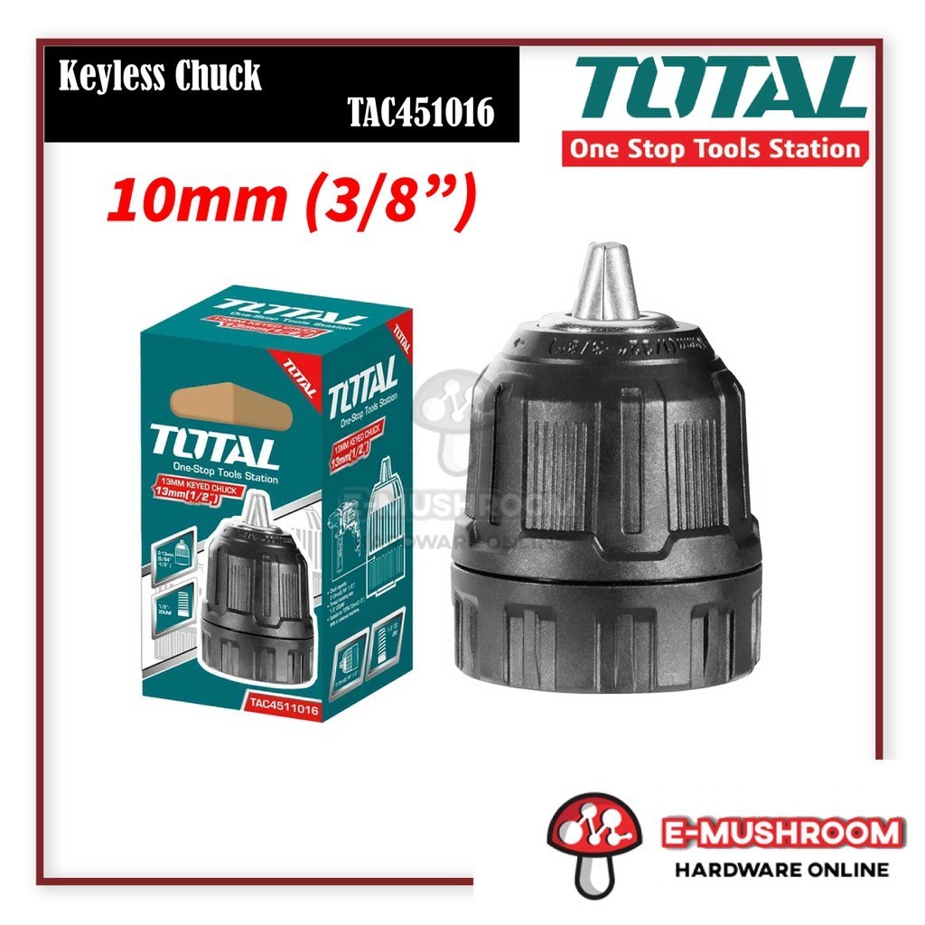 Total TAC451016 Keyless Chuck 10mm x 3/8'' | Shopee Malaysia