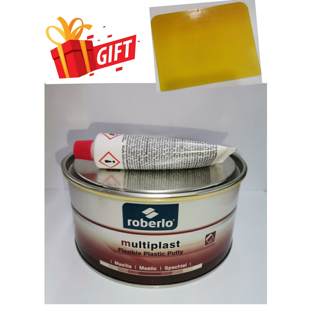 ROBERLO MULTIPLAST FLEXIBLE PLASTIC PUTTY 1KG WITH HARDENER | Shopee ...
