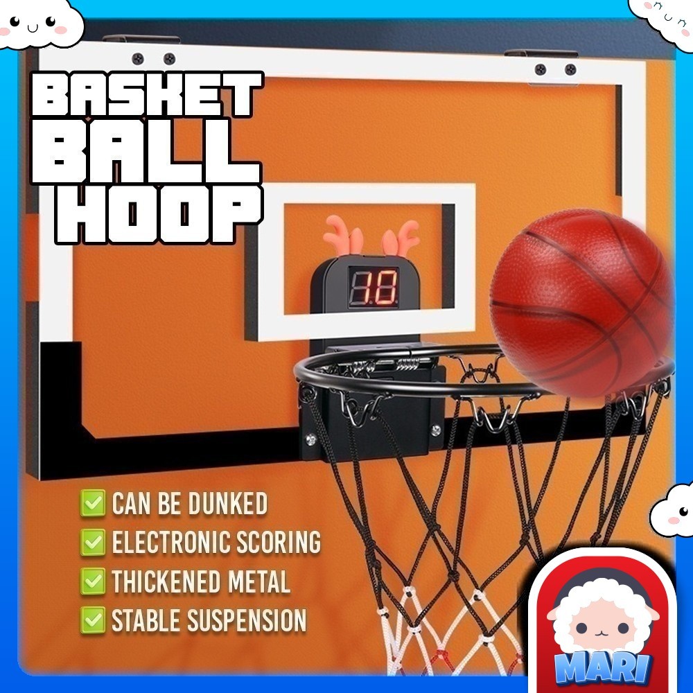 Electronic Scoring Premium Basketball Hoop Backboard Wall Hang Hook Calculate Outdoor Indoor ...