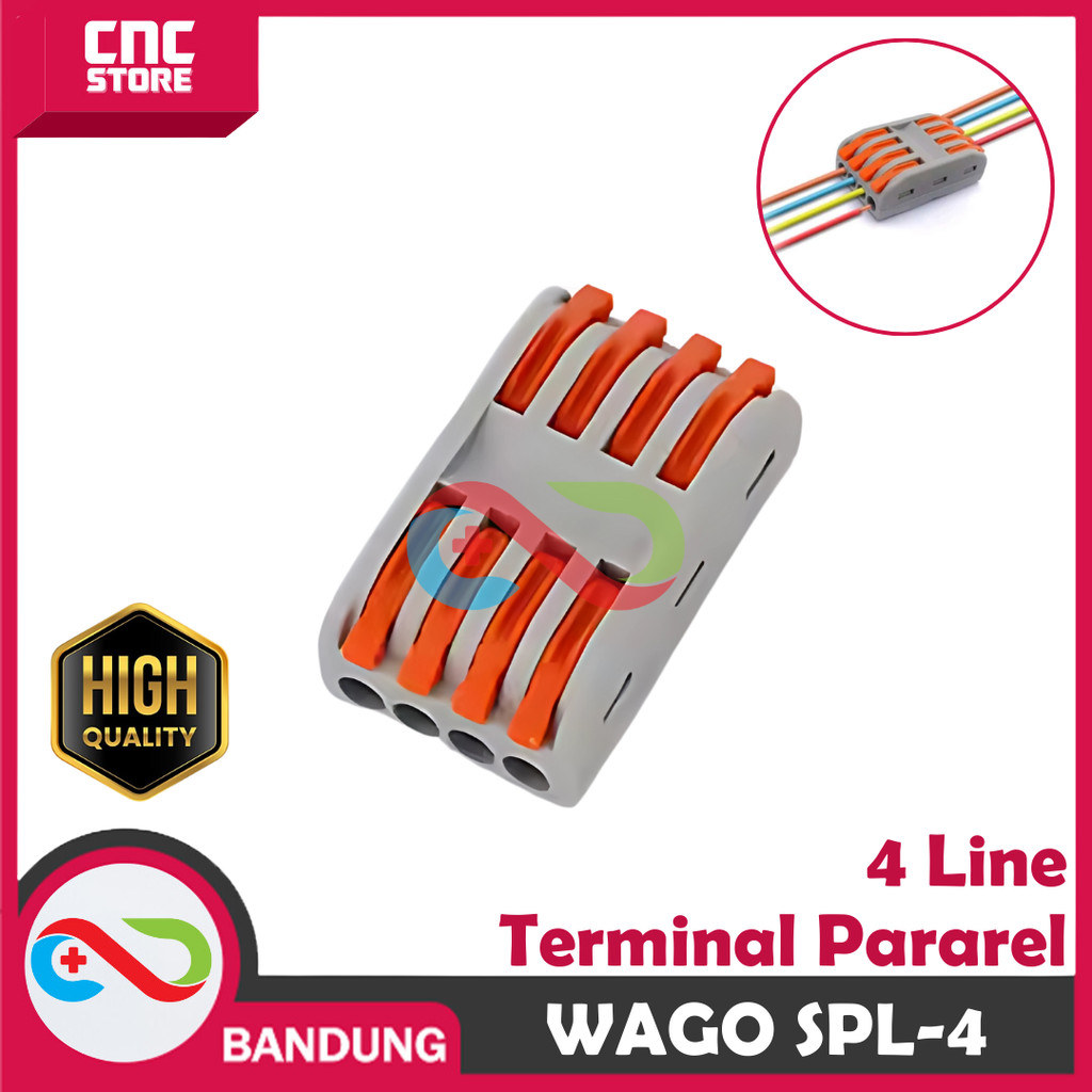 Parallel TERMINAL 4 LINE CONNECTION CONNECTOR BLOCK WAGO SPL-4 | Shopee Malaysia