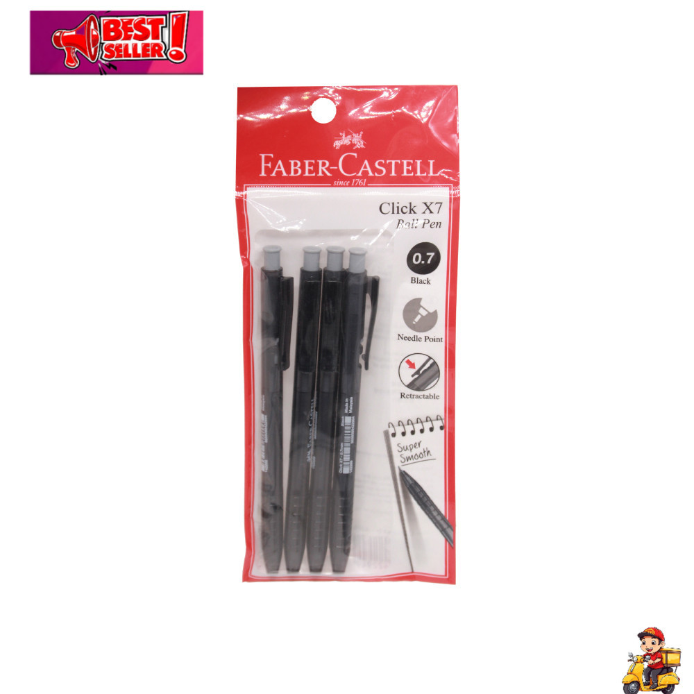 (0.7mm) 4pcs Pen Hitam Faber Caster X7 (Pen Black) | Shopee Malaysia
