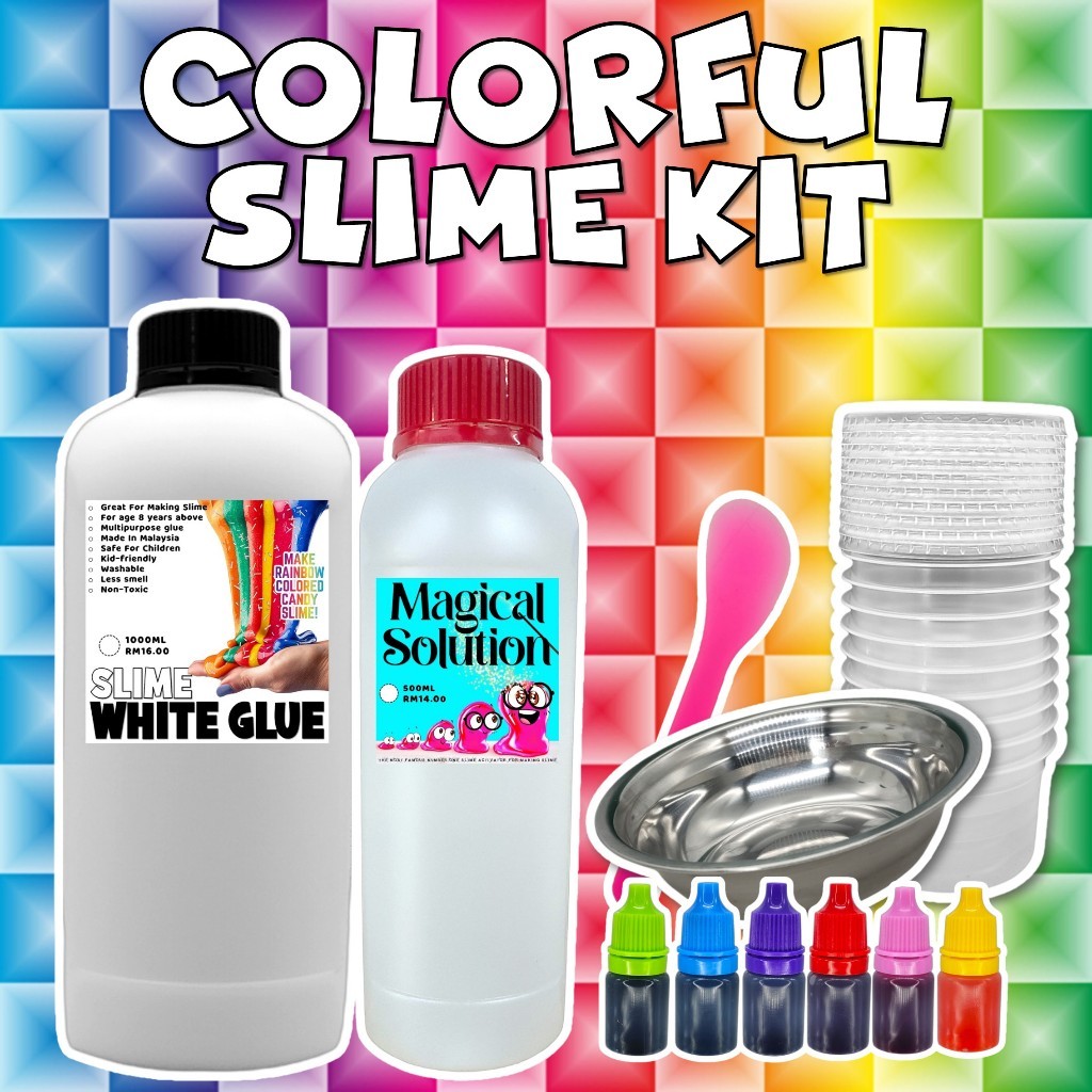 COLORFUL JUMBO SLIME KIT SET SUPER BIG SIZE - DIY MAKING SLIME SO EASY ...