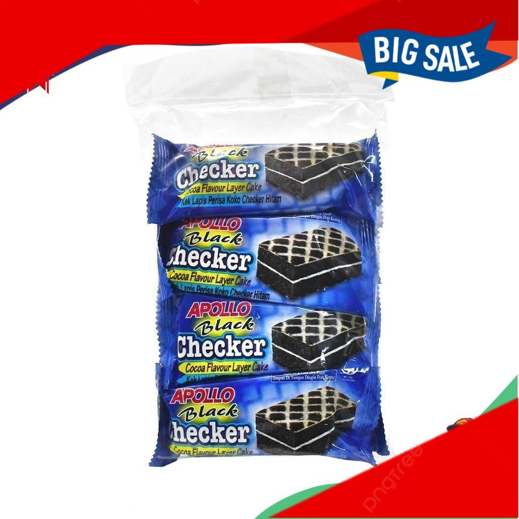 (6pcs) HALAL, Kek Apollo, Kek Lapis Hitam Apollo Black Checker Layer ...