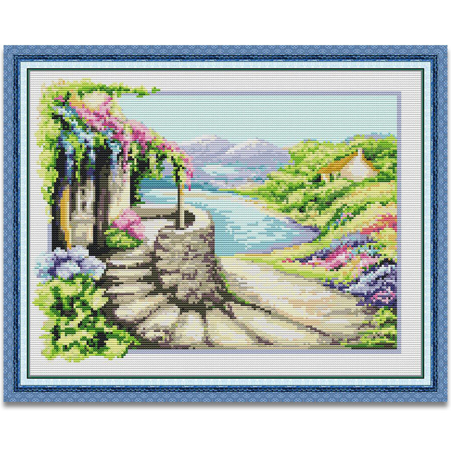 Cross Stitch Set, Beautiful Countryside, House, Scenery, 14/11CT, Full ...