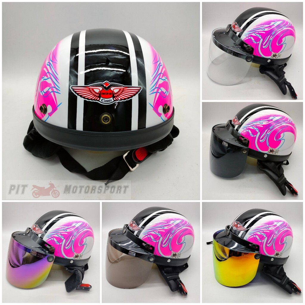 MHR III Half Cut Helmet Original MHR 3 RIPTIDE PINK EX5 KRISS RSX150 ...