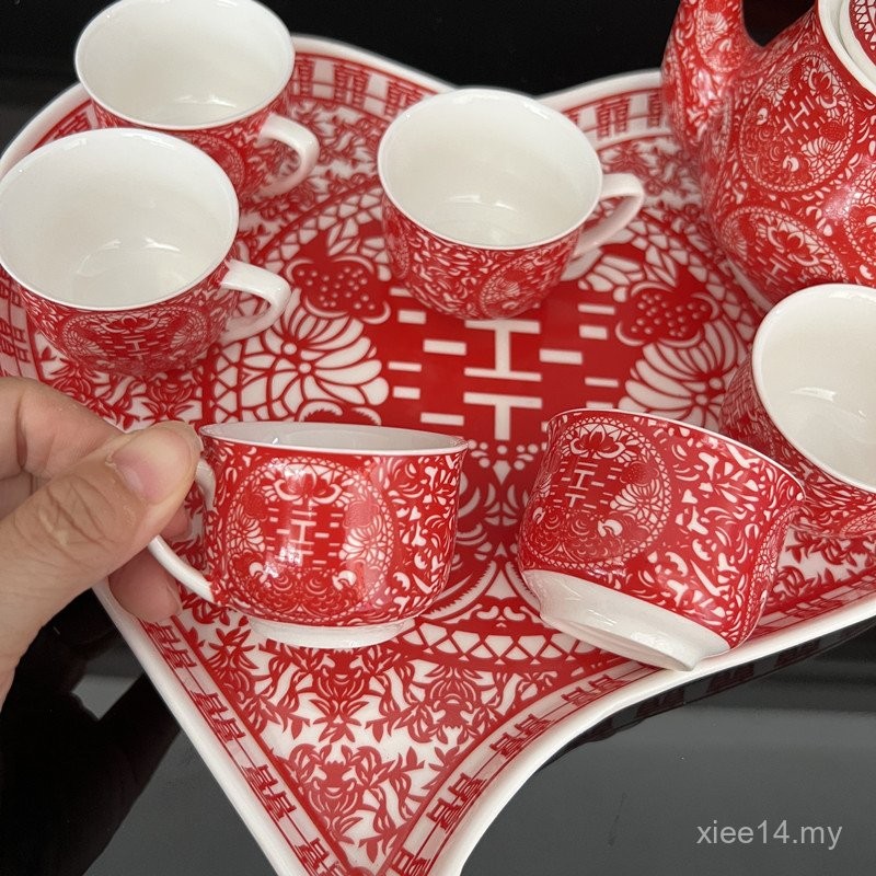 Wedding Traditional Newcomer Toast Tea Tea Set Female Bride Dowry ...