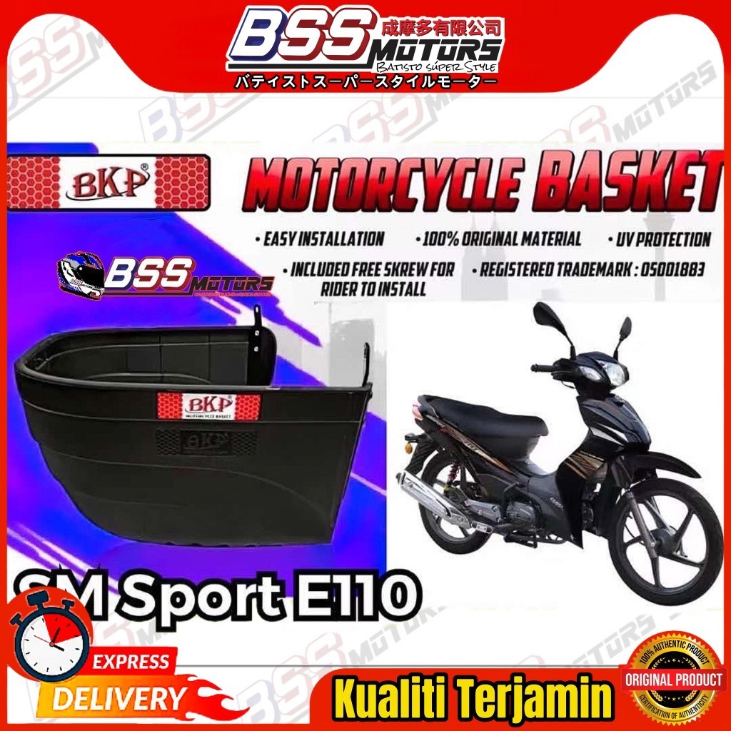 BKP SM SPORT E110 SMSPORT 110E Motorcycle Basket Plastic Quality Honda SYM Bakul PVC Motorsikal ...