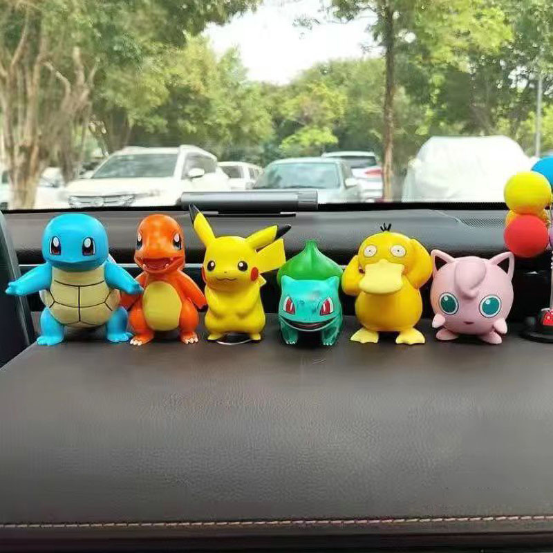 Pikachu 6pcs Figure Toys Anime Pokemon Bulbasaur Charmander Car ...