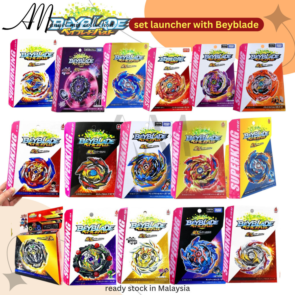 Mainan Beyblade Superking Set Launcher dengan Beyblade B-159-179 ...