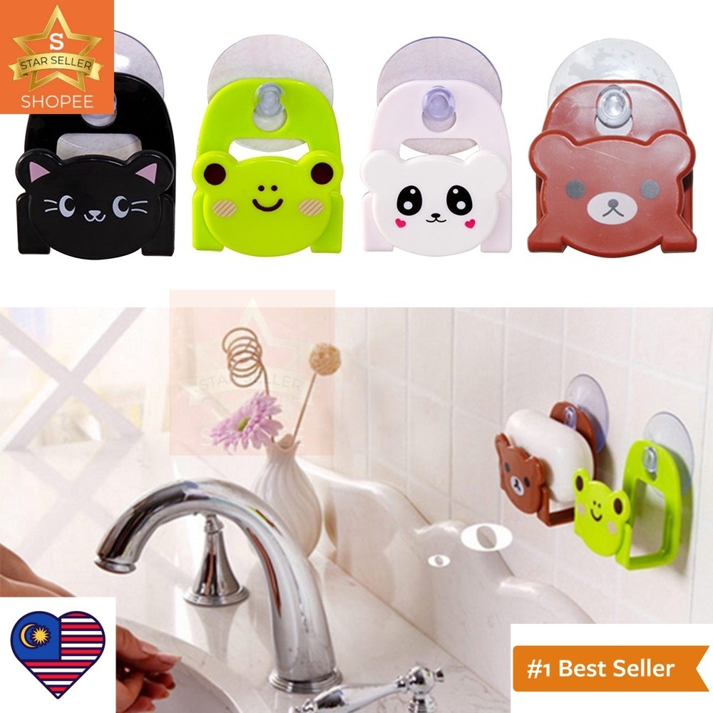 (MW)Cute Cartoon Sponge Holder Rack / Kitchen Sink Suction Cup Drain ...