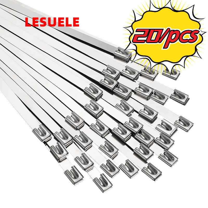 Lesu 20pcs 304 Stainless Steel Ribbon 4.6x200/300/400/500 Self-Locking ...
