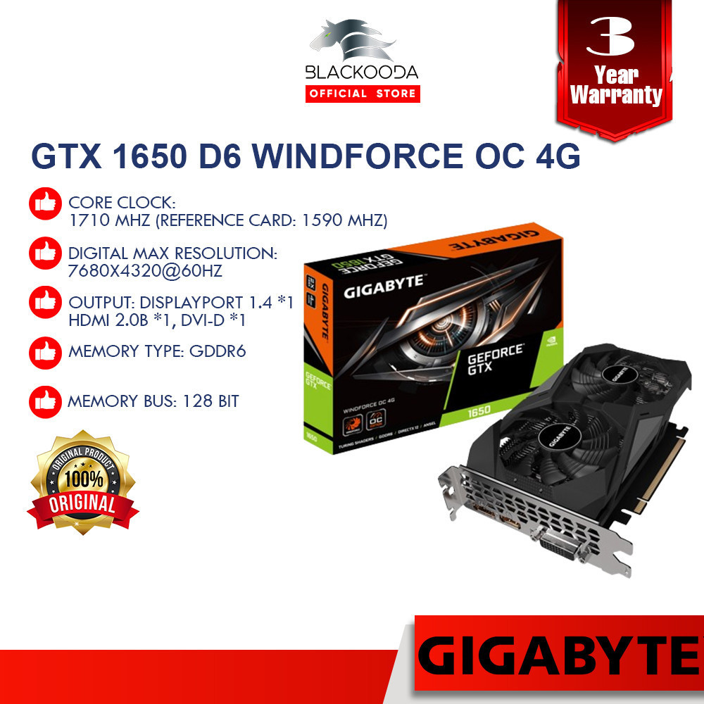 Gigabyte GTX 1650 Windforce OC 4G GDDR6 Graphic Card | Shopee Malaysia