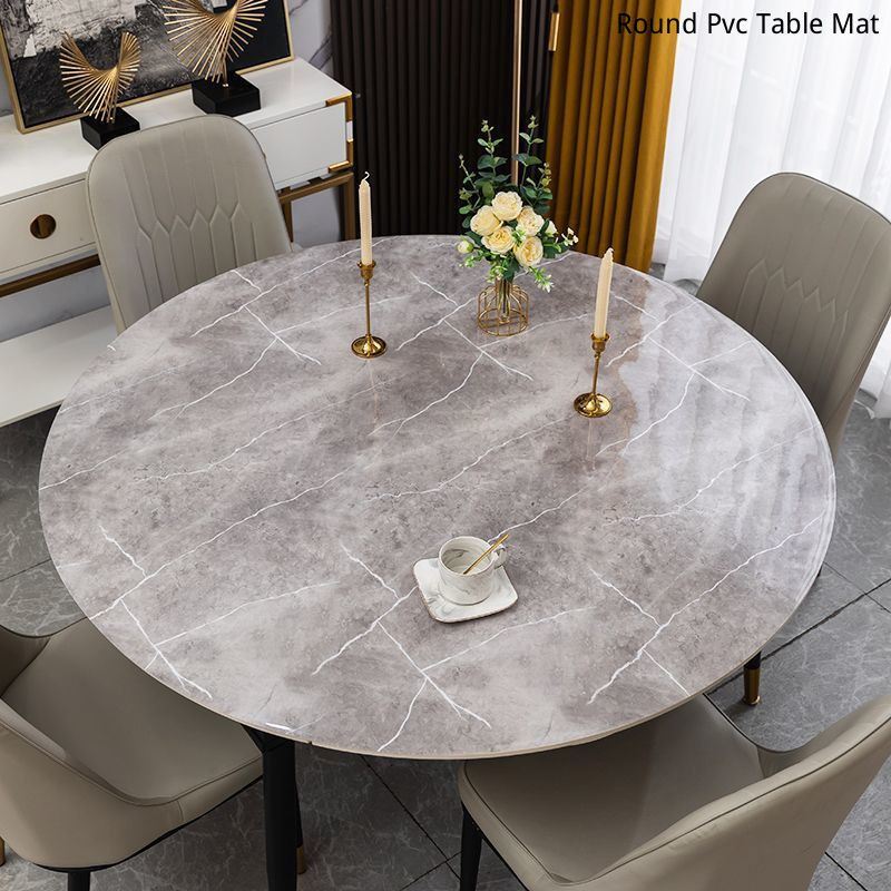 Marble Pattern Round Table Tablecloth Oil-proof and Waterproof No-wash ...