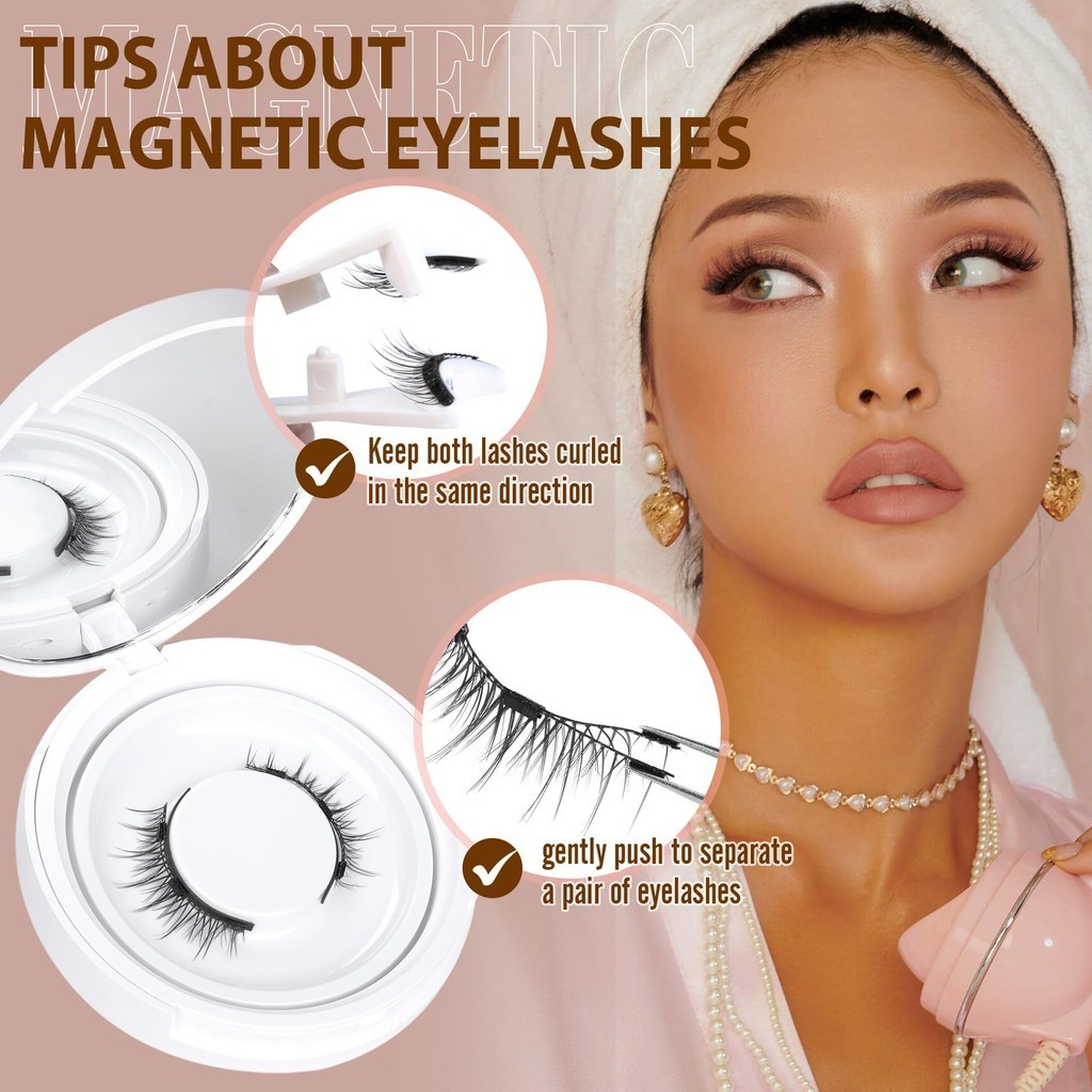 ANJOSIRMA magnetic eyelash natural appearance reusable eyelash set ...