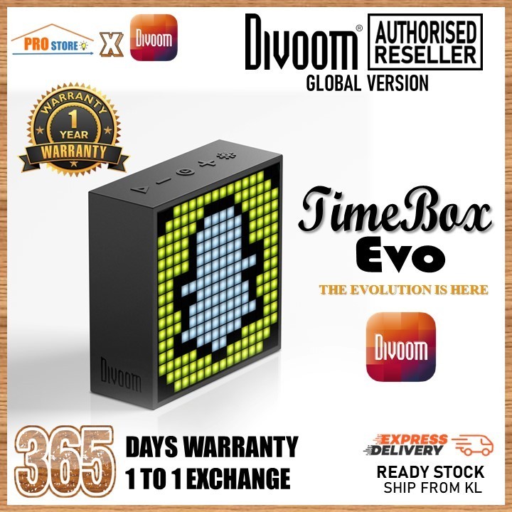 【PROSTOREMALAYSIA】 Divoom Timebox Evo Portable Bluetooth Speaker Pixel Art With 256 Programmable ...