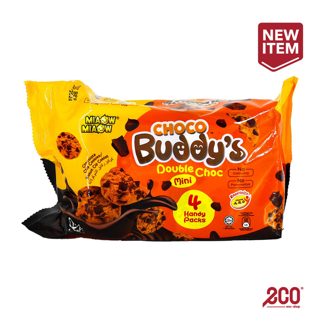 Miaow Miaow Choco Buddy's Double Chocolate Mini Chip Cookies 88G (4 ...