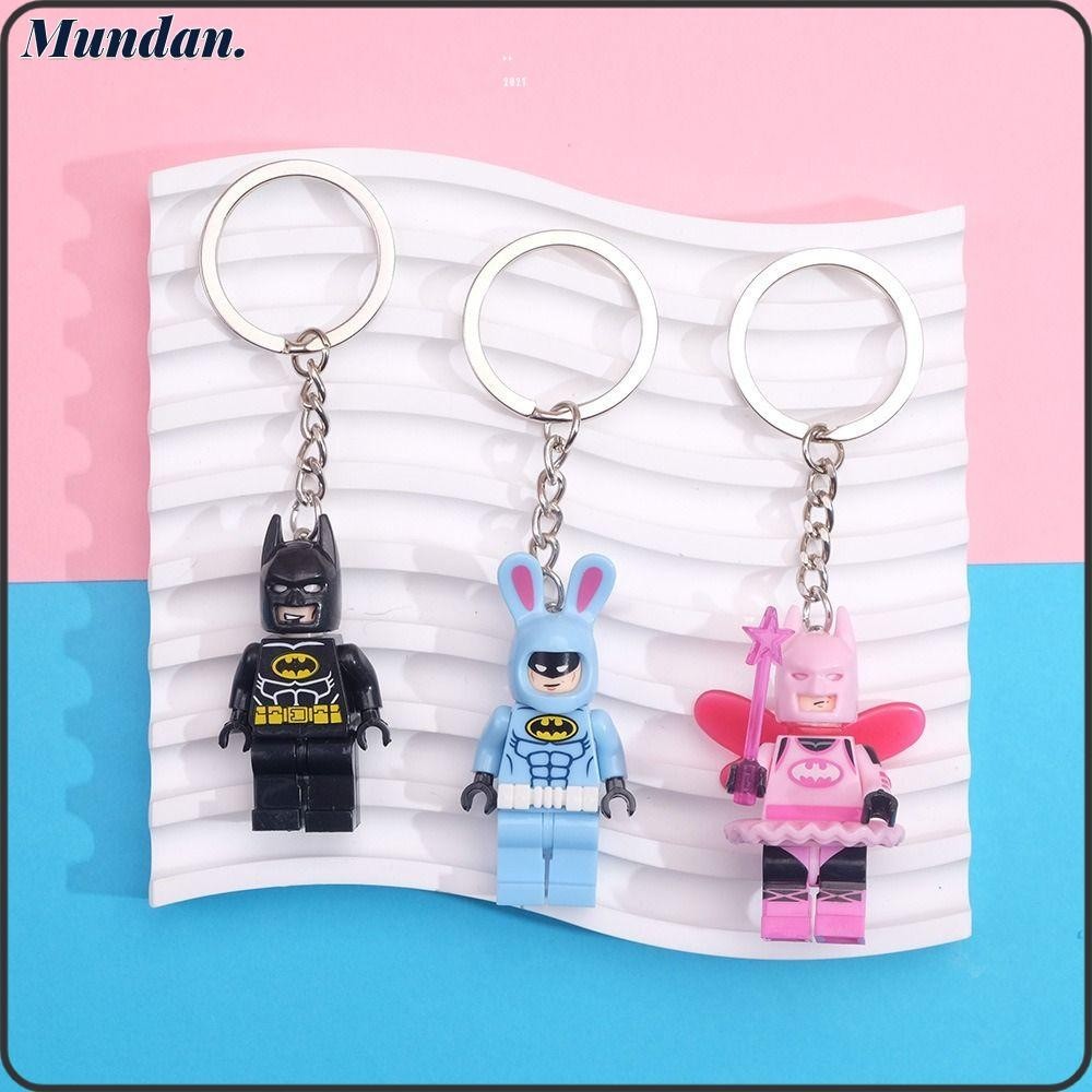 MUNDAN Keychain, Pink Fairy Batman Key Ring, Small Figures Building ...