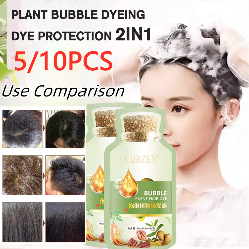 COD 5/10pcs/Bag Plant Bubble Hair Dye Shampoo Cover White Hair/Hair Dye ...