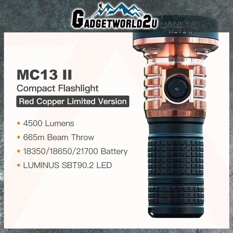 Manker MC13 II Cu Limited Edition Copper & Alu Luminus SBT90.2 Cool ...