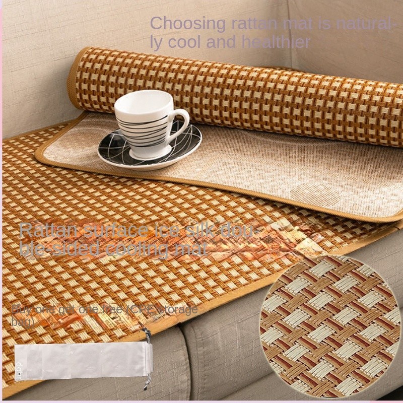 Summer Cool Mat Double-Sided Rattan Mat Sofa Ice Silk Cool Mat Sofa ...