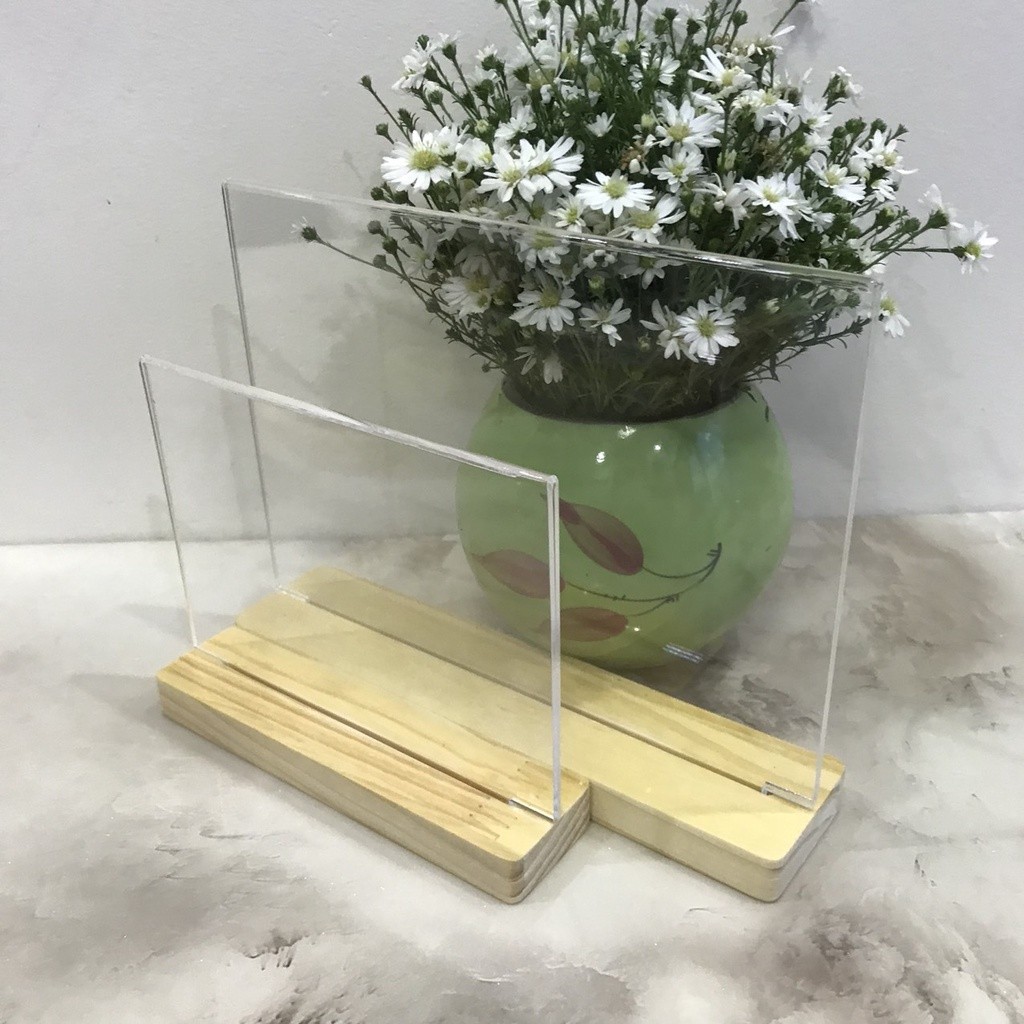Mica Menu with Wooden Base A4 A5 A6 Desktop Document Storage in Office ...